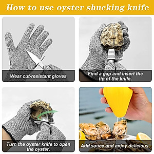 Jossens Oyster Shucking Knife,Oyster Knife,Sturdy Sharpness Oyster Shucking Kit,Oyster Knife Lemon Squeeze And Glove Set With 5-level Protection Food Grade