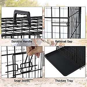 48 inch Dog Cage Large XXL Dog Crates for Large Dogs Folding Dog Kennels and Metal Wire Crates Pet Animal Segregation Cage Crate with Double-Door,Tray,Handle and Divider for Dog Training Indoor