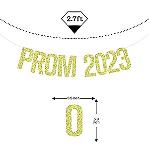 Prom 2023 Banner, Prom Night Decor, Class of 2023 Bunting Garland, 2023 Graduation Party Decorations Gold Glitter