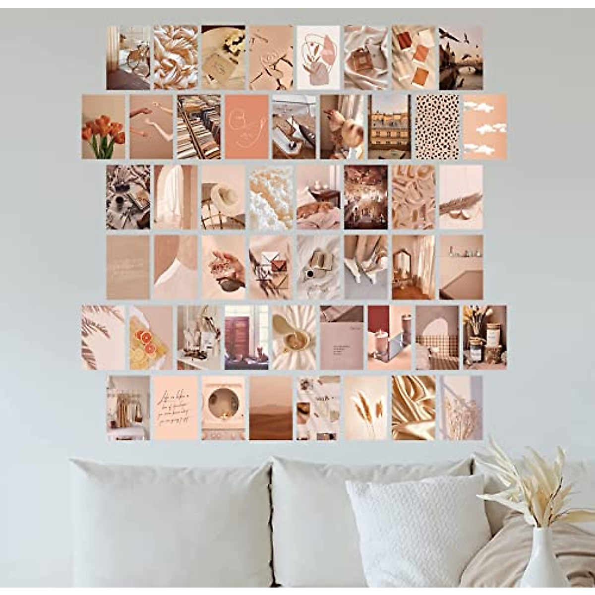 Neutral Wall Collage Kit for Aesthetic Pictures,XFF Cute Photo Bedroom Decorations for Teen Girls,Wall Collage Kit,Aesthetic Posters,Room Decor,Photo Wall,Art,Christmas Gifts(50 pcs 4x6 inch)