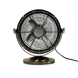 Retro Pedestal Desk Fan with Pivot Fan Head, 2 speed (ANTIQUE BRASS)