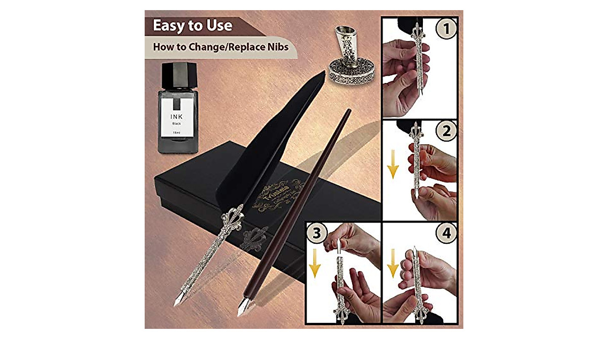 Beginner Calligraphy Set - Quill & Ink for Artistic Writing