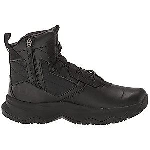 Under Armour Men's Stellar G2 6" Side Zip Lace Up Boot, (001) Black/Black/Pitch Gray, 11.5