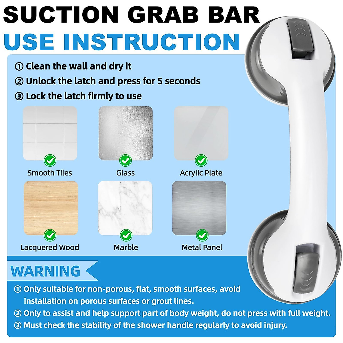 Medhelp Shower Stool for Bathtub, FSA/HSA Eligible Stainless Steel Shower Chair for Inside Shower, Tool Free Assembly, Adjustable Anti Slip Bath Seat, Padded Shower Bench for Elderly Handicap Seniors