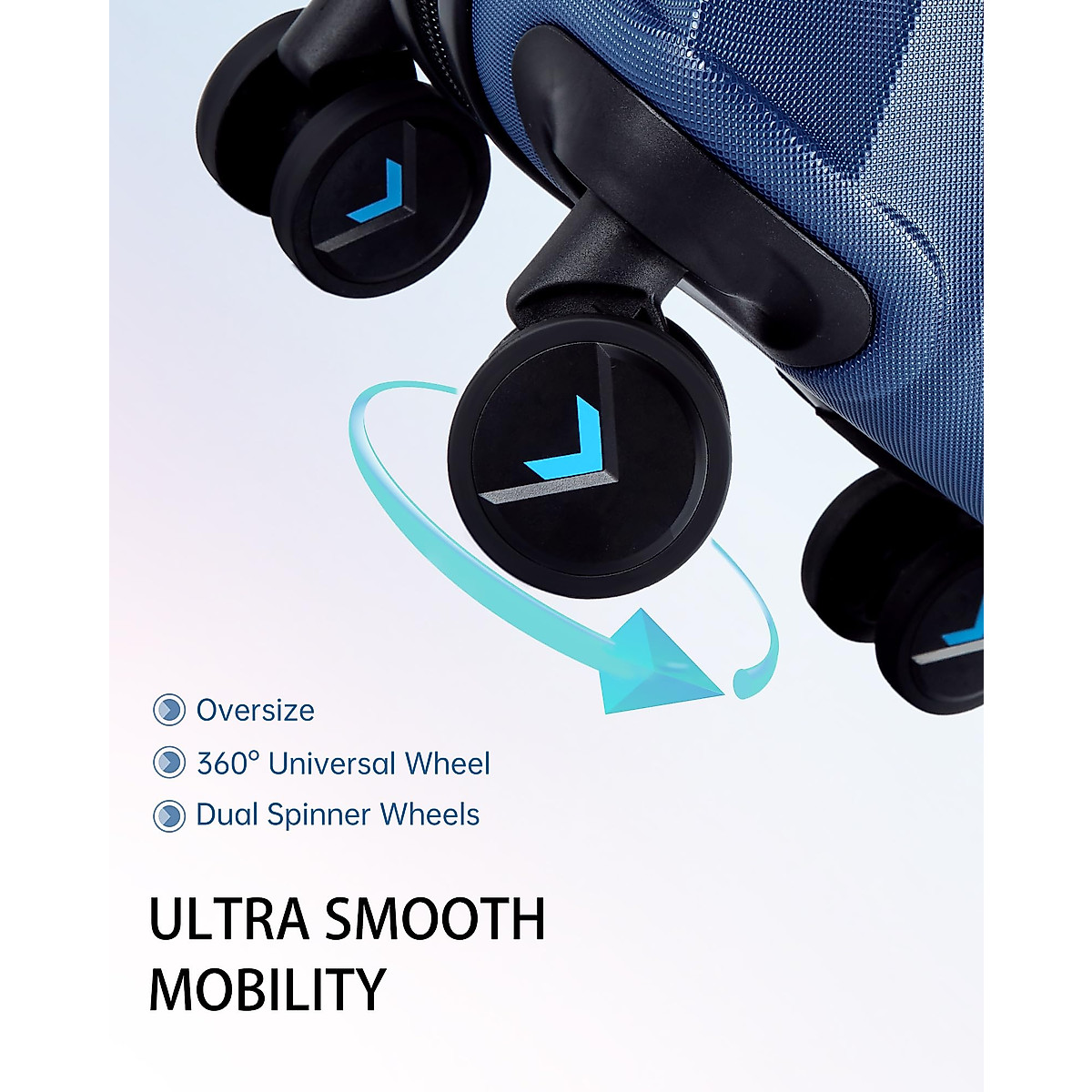 BAGSMART Carry On Luggage 22x14x9 Airline Approved,PC Hardside Suitcase,20 Inch Luggage with Spinner Wheels, Lightweight Travel Suitcases for Men Women,Navy Blue