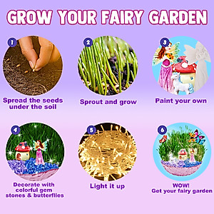 Catcrafter Fairy Garden Kit for Kids | Light Up Fairy Unicorn Terrarium Kit | Science STEM Toys Presents | Unicorn Arts and Crafts Stuff for Little Girls Age 4 5 6 7 8-12 Year Old Girl Gift