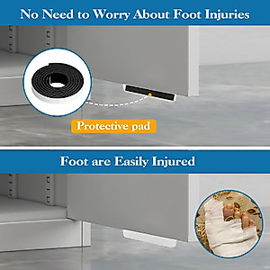 JZHLLA Cabinet Foot Pull Trash Cabinet Handle Trash Drawer Foot Pull for Full Overlay Cabinet Door Hands Free Trash Cabinet Opener for Kitchen, Living Room, Bedroom, Laundry Room (1, White)