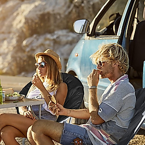 Oversized Moon Chair with Metal Frame, Comfy Chair for Outdoor, Saucer Chair for Courtyard, Cozy Faux Fur Lounge Chair, Black