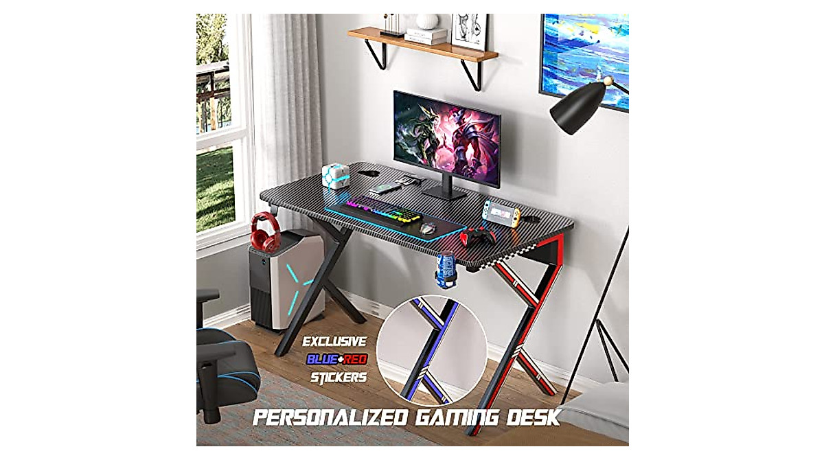Mr IRONSTONE 45 Inch Gaming Desk with Power Outlets
