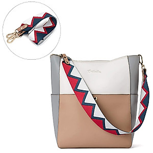 BOSTANTEN Women's Leather Designer Handbags Tote Purses Shoulder Bucket Bags Bundled with RFID Blocking Zip Around Credit Card Holder Phone Clutch Wristlet