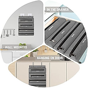 shiningwaner Ziplock Bag Storage Organizer for Kitchen Drawer, Upgraded Plastic Bag Organizer, Baggie Organizer with Ziplock Gallon, Quart, Sandwich and Snack Variety Size Bag, Grey