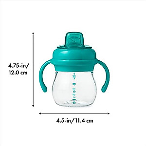 OXO Tot Transitions Soft Spout Sippy Cup with Removable Handles, Teal, 6 Ounce