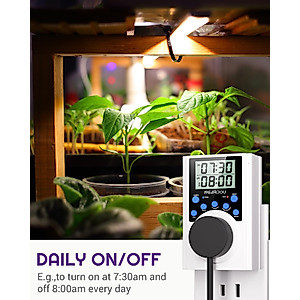 Timer Outlet, Nearpow Multifunctional Infinite Cycle Programmable Plug-in Digital Timer Switch with 3-Prong Outlet for Appliances, 15A/1800W