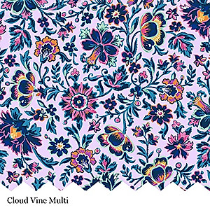 Vera Bradley Women's Readers, 2.25 Power, 30% Blue Light Filtering, Spring Hinge Comfort, Cloud Vine Multi Rectangular Reading Glasses, 2.5