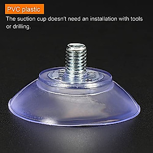 MECCANIXITY Suction Cup with Screws 30mm Dia. M5 Thread Wall Hanger for Glass Window Door Home Kitchen Bathroom, Clear PVC, Pack of 10