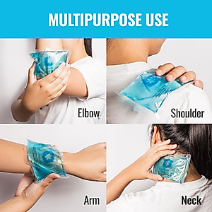 ICEWRAPS Hot & Cold Ice Packs - 3 x 5 in. Soft Gel Ice Packs – Reusable for Injuries Headaches, Joints, Fevers, & More – Made of Pro-Grade, Puncture-Proof Material (6 Packs)