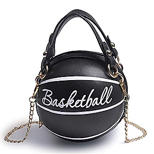 Lanpet Women Crossbody Bags Basketball Shaped PU Handbags Adjustable Strap Shoulder Messenger Bag
