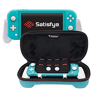 Satisfye - ZenGrip Go Slim Bundle (Lite), Accessories Compatible with Nintendo Switch Lite - Bundle includes: Grip Lite, Slim Case. BONUS: 2 Thumbsticks (Turquoise)