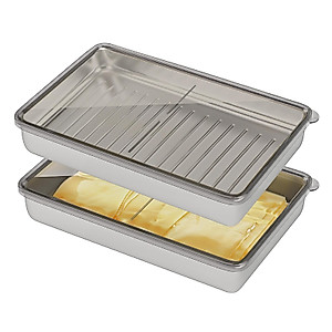 2 Pcs Deli Containers with Lids, Bacon Container for Refrigerator, Fridge Organizer, Cheese Container for Fridge, Dishwasher Safe Long Deli Meat Storage Containers Fruit Tray with Lids