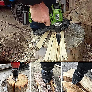 Firewood Log Splitter 45mm+32mm, 6PCS Wood Log Splitter Firewood Detachable Drill Bit Heavy Duty Electric Drills Screw Cone Driver Hex + Square + Round