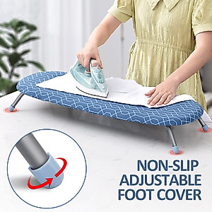 APEXCHASER Foldable Ironing Board, Tabletop Small Ironing Board with Heat Resistant Ironing Covers, Portable Folding Mini Ironing Board with Non-Slip Feet for Home, Laundry Rooms, Dorms, Travel Use