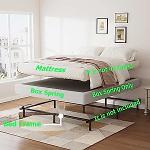 Daqutic Box Spring Cal King，9 Inch Metal Box-Spring Only, Mattress Foundation, Heavy Duty Structure with Fabric Cover, Noise Free, Non-Slip, Easy Assembly