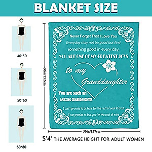 Granddaughter Gifts from Grandma, Granddaughter Gifts Blanket 50"x60", Gifts for Granddaughter Throw Blanket, Granddaughter Birthday Gift,Christmas Granddaughter Gifts Soft Flannel Fleece Blanket