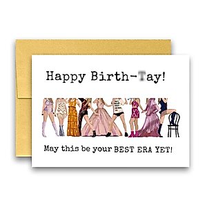Byqone Funny Birthday Card Styles- Singer Era Birthtay Foldable Style - Great Sweet Birthday Gifts for Women Girls Her Him Men for Fans - Includes 5x7 Birthday Card with Envelope
