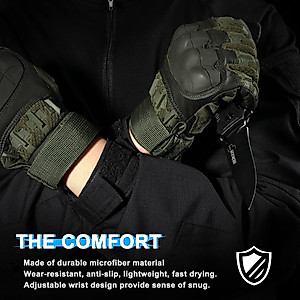 WTACTFUL Touch Screen Motorcycle Tactical Gloves for Men Airsoft Paintball Gear MTB Bike Cycling Cross-Country Motorbike ATV Hunting Hiking Riding Driving Work Outdoor Full Finger Gloves S Green