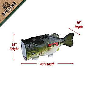 Rivers Edge Products Largemouth Bass Fish Mailbox for Outside of Residential Home, Rural Mailbox Constructed of Metal with a Plastic Overmold, UV Resistant, Includes Tamper Resistant Mounting Hardware