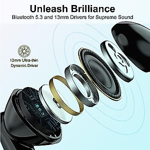 HomeSpot True Wireless Earbuds, Active Noise Cancellation Bluetooth 5.3 TWS with 4 ENC mic, Charging Case with Battery Level Indication, Low Latency 30 Hrs Playback time