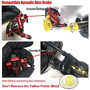 catazer MTB Road HB-100 MTB Road Line Pulling Hydraulic Disc Brake Calipers Front & Rear Mountain Bike Disc Brake E-Bike Disc Brake (1 Pcs Red Front)