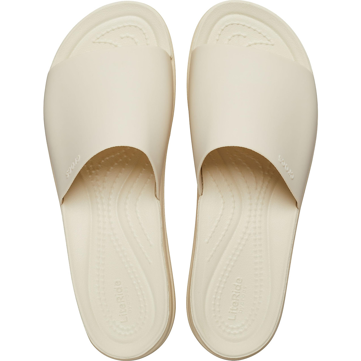 Crocs Women's Brooklyn Platform Slides Sandal, Bone, Numeric_10