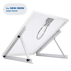 BougeRV 9BB 100 Watts Mono Solar Panel and 28in Adjustable Solar Panel Tilt Mount Brackets