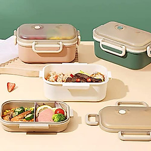 Tinaforld Large Salad Container for Lunch - Better Adult Bento Lunch Box 1000ML,3-Compartment Tray 2-layer, Stackable, BPA-Free