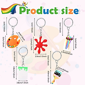 Tudomro Art Paint Party Favors Keychain Art Paint Splatter Palette Brush Keychain for Kids Artist Party Gift Supplies(30 Pieces)