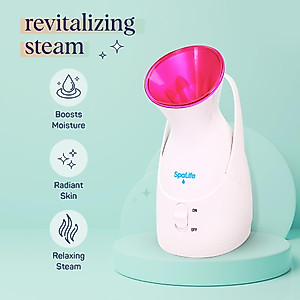 SpaLife Nano Ionic Facial Steamer - Face Steamer for Deep Facial Cleaning, Skin Hydration, and Pore Unclogging - Facial Humidifier for Skin Care - Portable and Professional Spa Facial Steamer