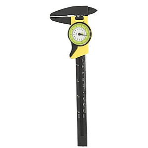 Depth Gauge Plastic Dial Vernier Caliper Professional Micrometer High Precision Measuring Tools with Round Dial for Machinists Woodworkers Craft(Yellow)