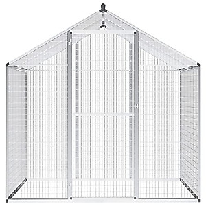 Festnight Outdoor Aluminum Bird Cage Large Parrot Cockatiel Macare Finch Walk in Aviary Heavy Duty Wire Mesh Flight Protect 70.1 x 48 x 76.4 Inches (L x W x H)