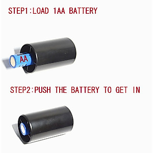 LampVPath 8PCS 1AA to 1D Size Battery Adapter Case, AA to D Size Spacers, AA to Size D Battery Adapter Converter Case(8 Packs Black)
