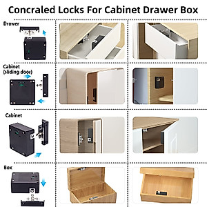Rixiang RFID Electronic Cabinet Lock Hidden DIY for Wooden Cabinet Locker Drawer Cupboard Latch Lock