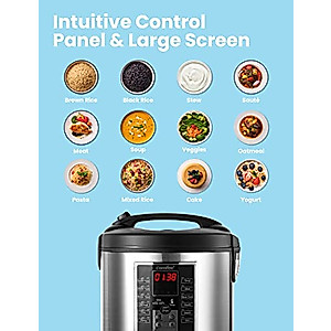 COMFEE' Rice Cooker, Slow Cooker, Steamer, Stewpot, Saute All in One (12 Digital Cooking Programs) Multi Cooker (5.2Qt ) Large Capacity, 24 Hours Preset & Instant Keep Warm