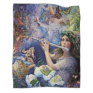 Art Paintings Gifts Flannel Fleece Blanket, Flute Player 3D Blankets Soft Warm Throw for Adults Men Women Birthday, Home Living Room Decoration Boys Girls Kids 50x60inch(127x152cm)