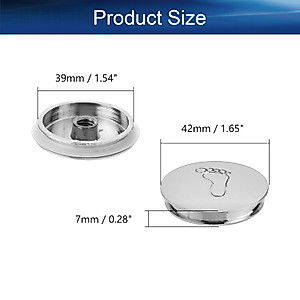 Yinpecly Metal Basin Sink Drain Stopper Zinc Alloy with Rubber 1.65 Diameter Silver Pop Up Push Button Drain Plug Anti-Clogging for Bathtub and Bathroom Kitchen Sink 2pcs