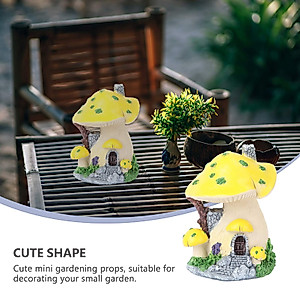 Happyyami Bonsai Ornaments Table Miniature Ornament Miniature Landscape Ornament Miniature Dollhouse Furniture Miniature House Figurine Micro Fairy House DIY Decoration Appendix Indoor