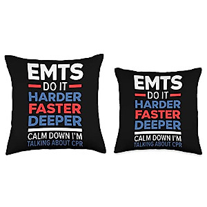 EMT EMS Paramedic Health Care SteMi Apparel Emergency Medical Technician Healthcare EMT Paramedic Throw Pillow, 16x16, Multicolor