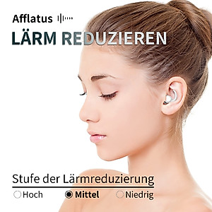 Afflatus Ear Plugs for Sleeping Noise Cancelling, 2 Pairs (S+L) Comfortable Reusable Noise Reduction Ear Plugs, Earplugs for Sleep, Snoring (Pure Black)