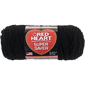 Red Heart Black Super Saver Yarn 6/Pk 6 Pack