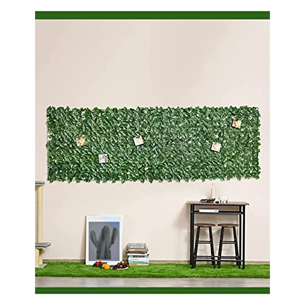 Artificial Ivy Privacy Fence Screen Artificial Green Wall,Artificial Green Wall, Plant Wall Panel Screen Fencing Roll Ivy Privacy Screen Outdoor Wall Covering(Size:1x1m/3.28x3.28ft)