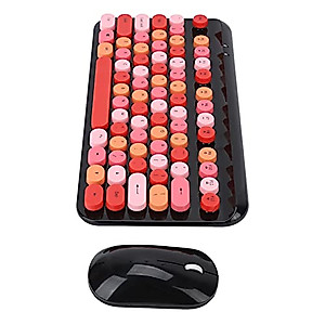 Wireless Keyboard and Mouse Combo, 2.4 GHz USB Keyboard Mouse, 75 Keys Full Size Gaming Keyboard, 1600 DPI 3 Keys Mouse, for Desktop, PC, Laptop(Red Black)